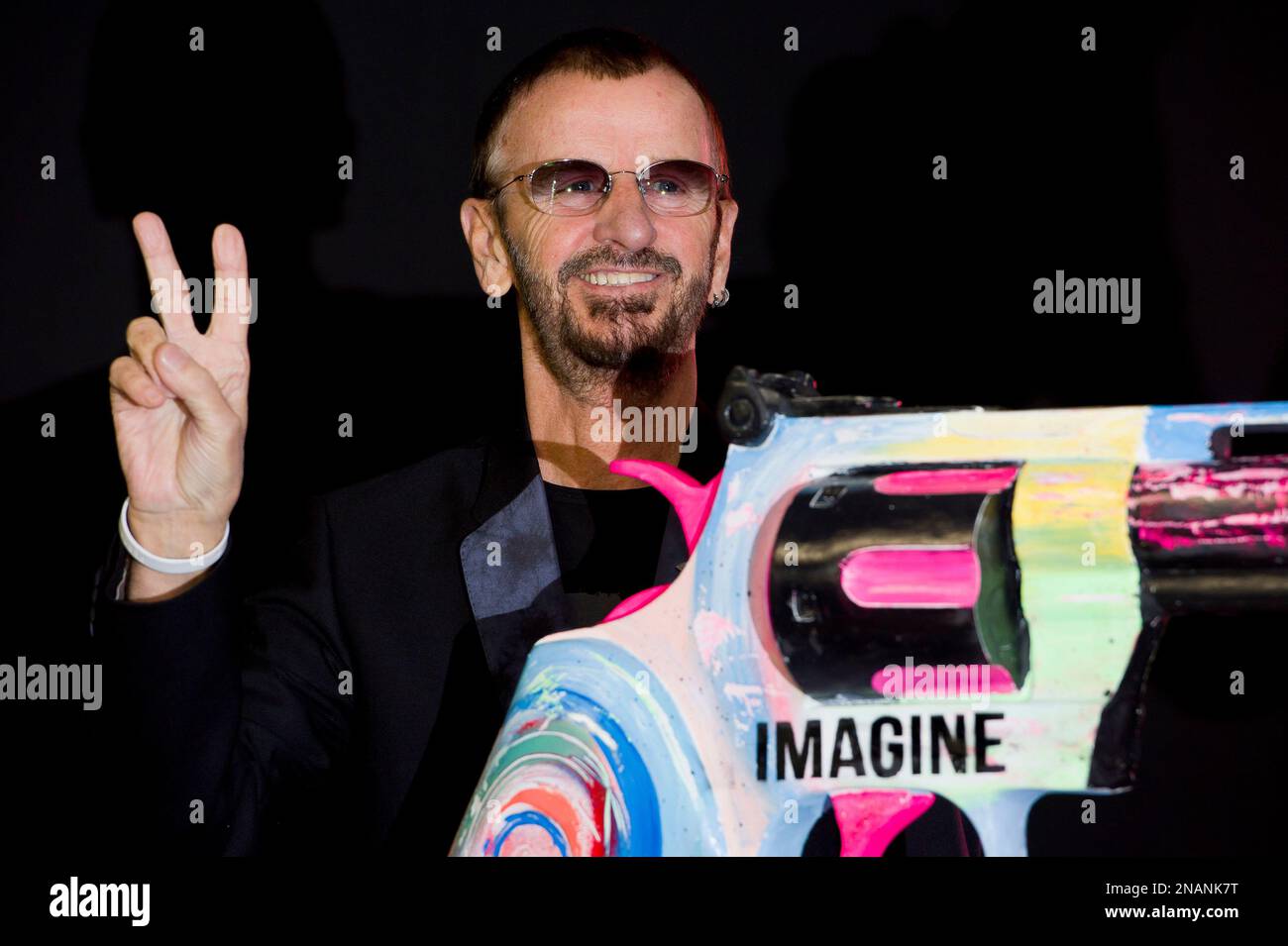 British musician Ringo Starr poses for photographers at a press ...