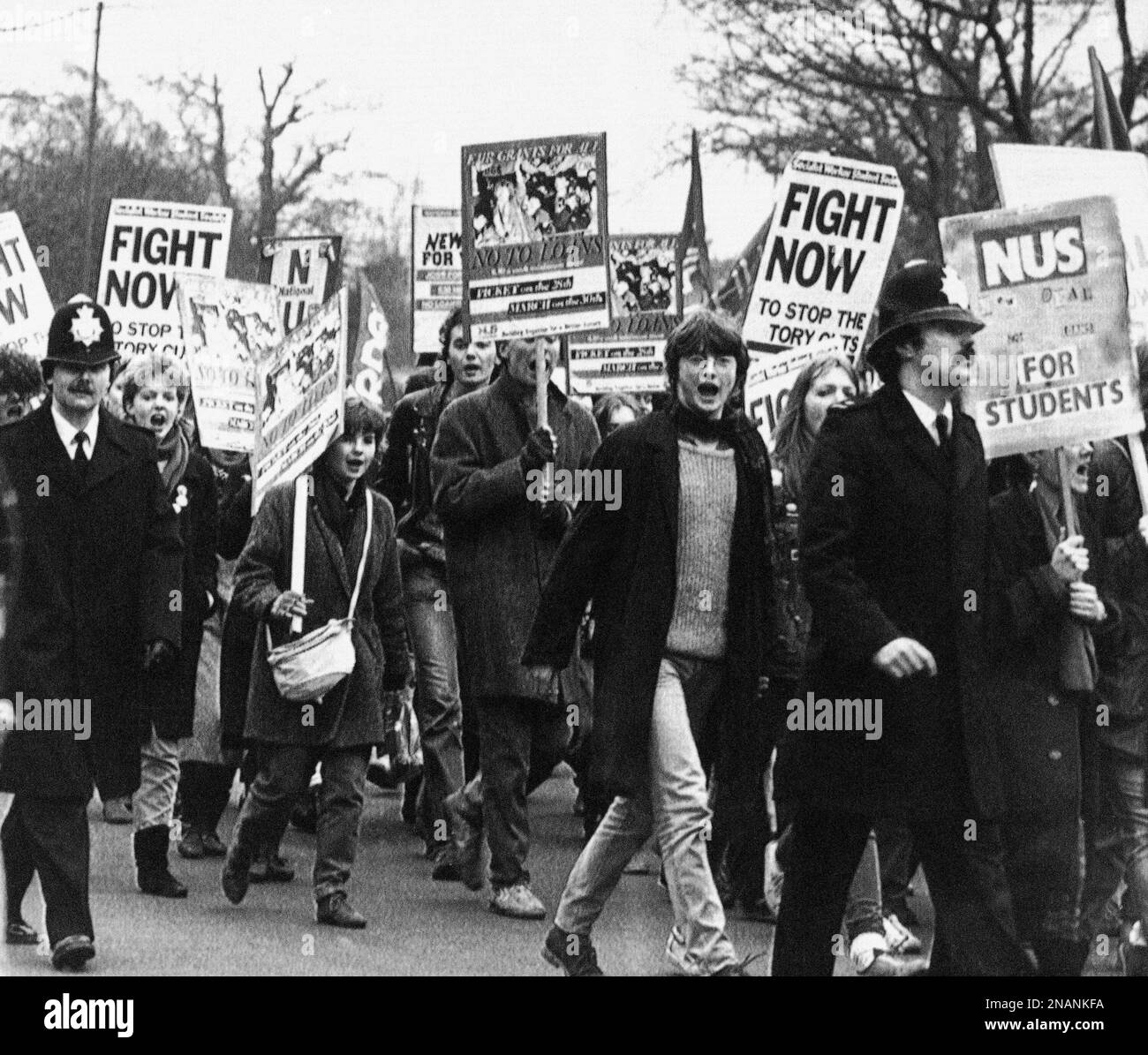 Students on the march in Britain’s Prime Minister Margaret Thatcher’s ...