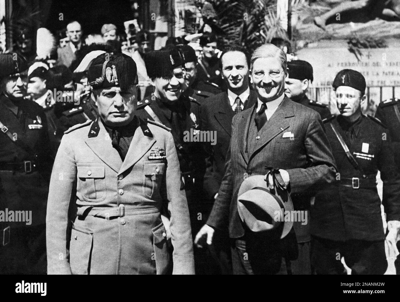 Italian dictator Benito Mussolini met Dr. Kurt Schuschnigg, the ...
