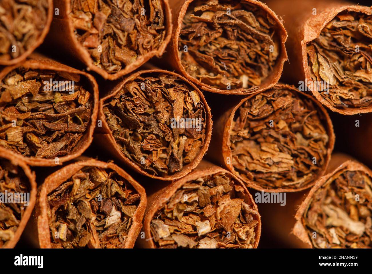 brown cigarettes in a pack close-up Stock Photo - Alamy
