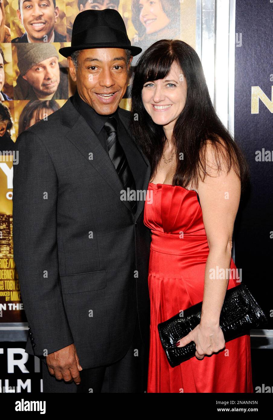 Giancarlo Esposito and Terry Barone attend the premiere of "New Year's ...