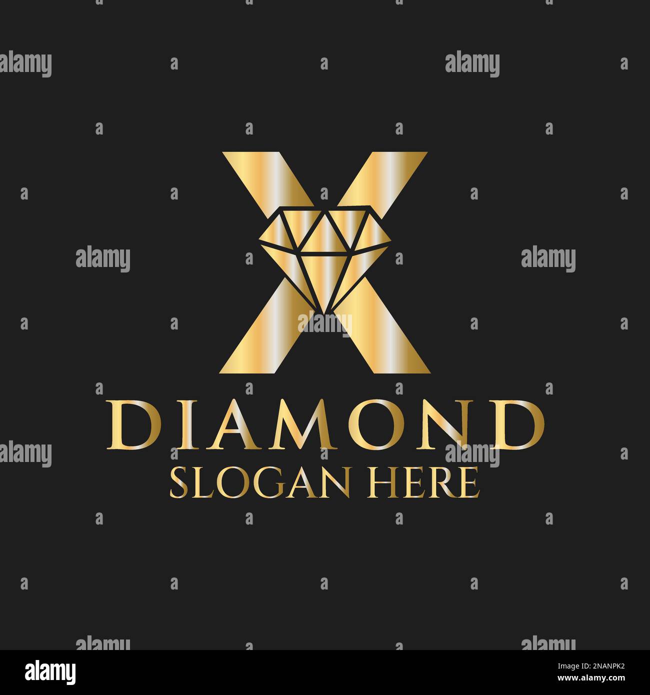Letter X Diamond Logo Design. Jewelry Logo With Diamond Icon Vector ...