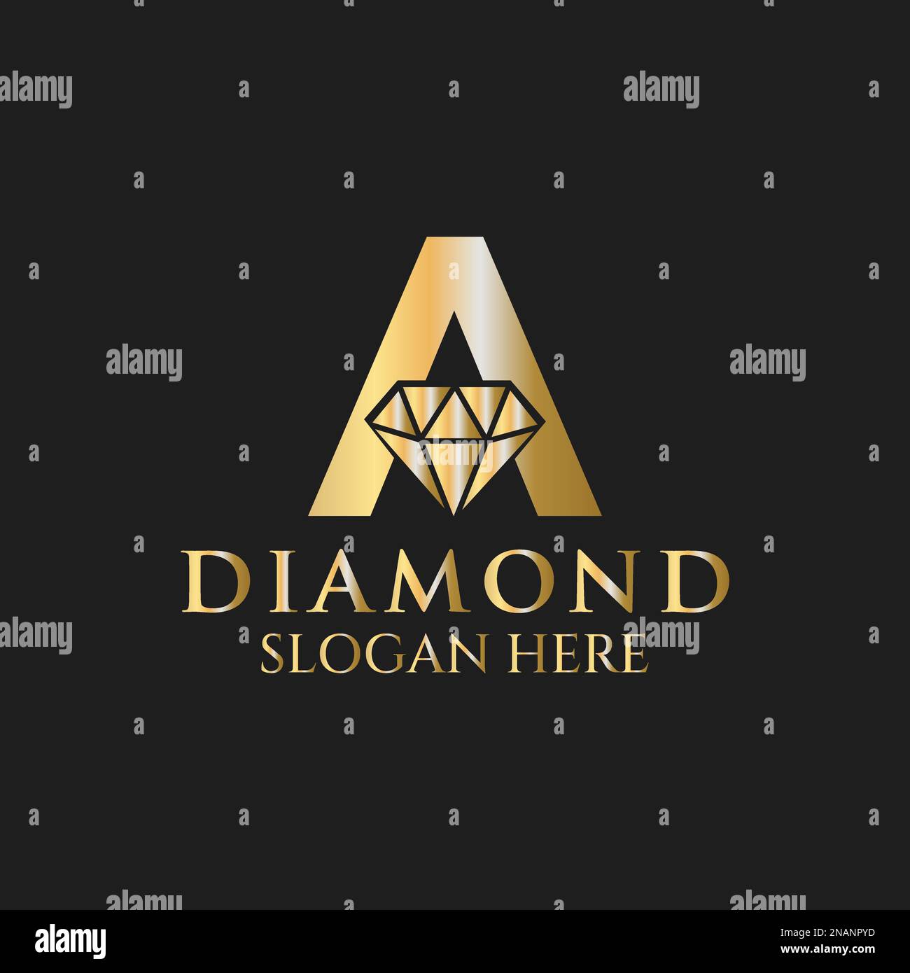 Letter A Diamond Logo Design. Jewelry Logo With Diamond Icon Vector ...