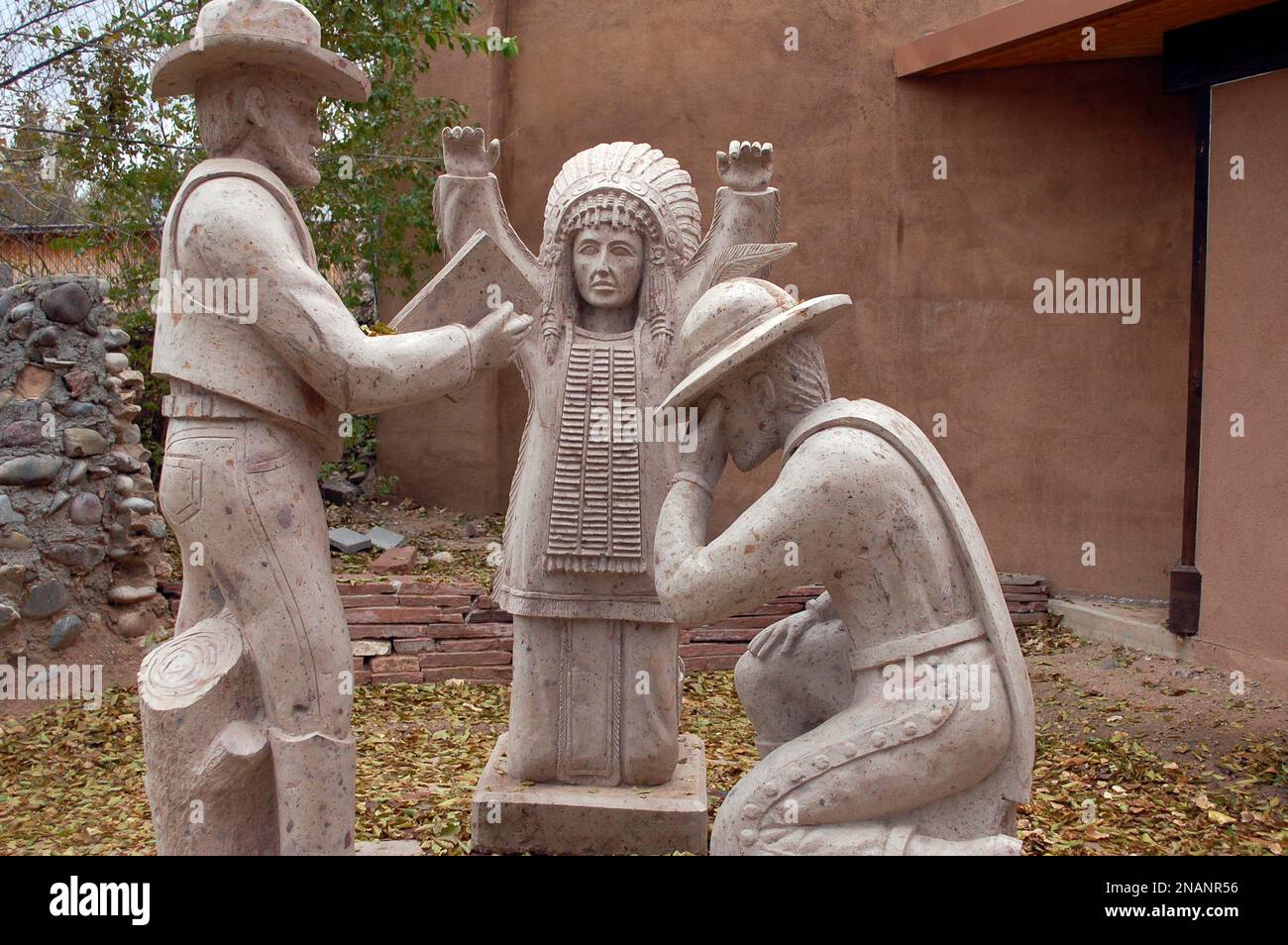 This Nov. 13, 2011 photo shows religious statues on the ground of El ...
