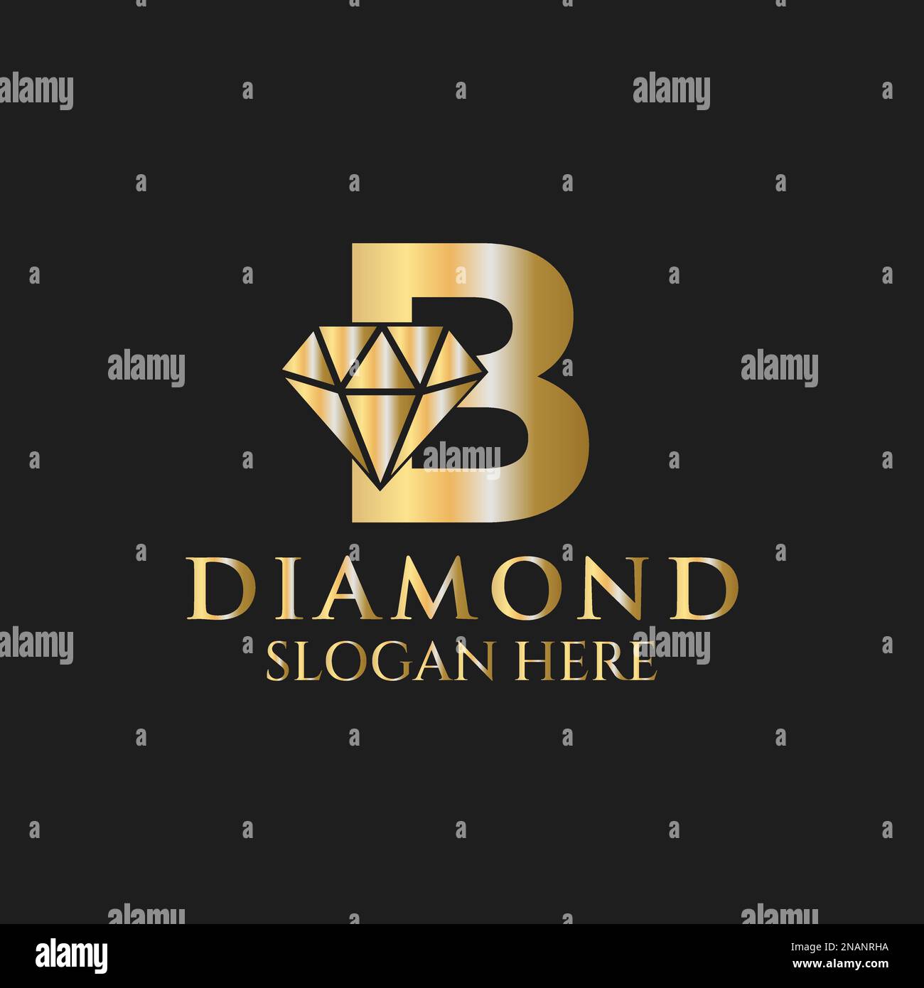Letter B Diamond Logo Design. Jewelry Logo With Diamond Icon Vector ...