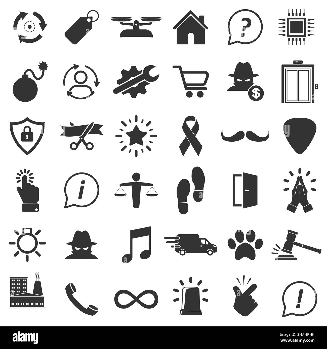 Set of miscellaneous icons in simple design. Vector illustration Stock ...