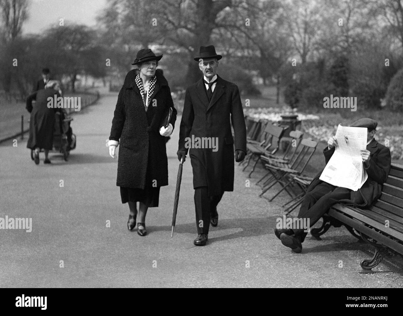 Neville Chamberlain, Chancellor of the Exchequer, opens his sixth and ...