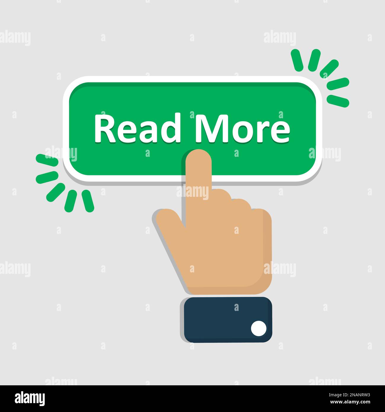 Hand click on read more button in a flat design Stock Vector Image & Art - Alamy