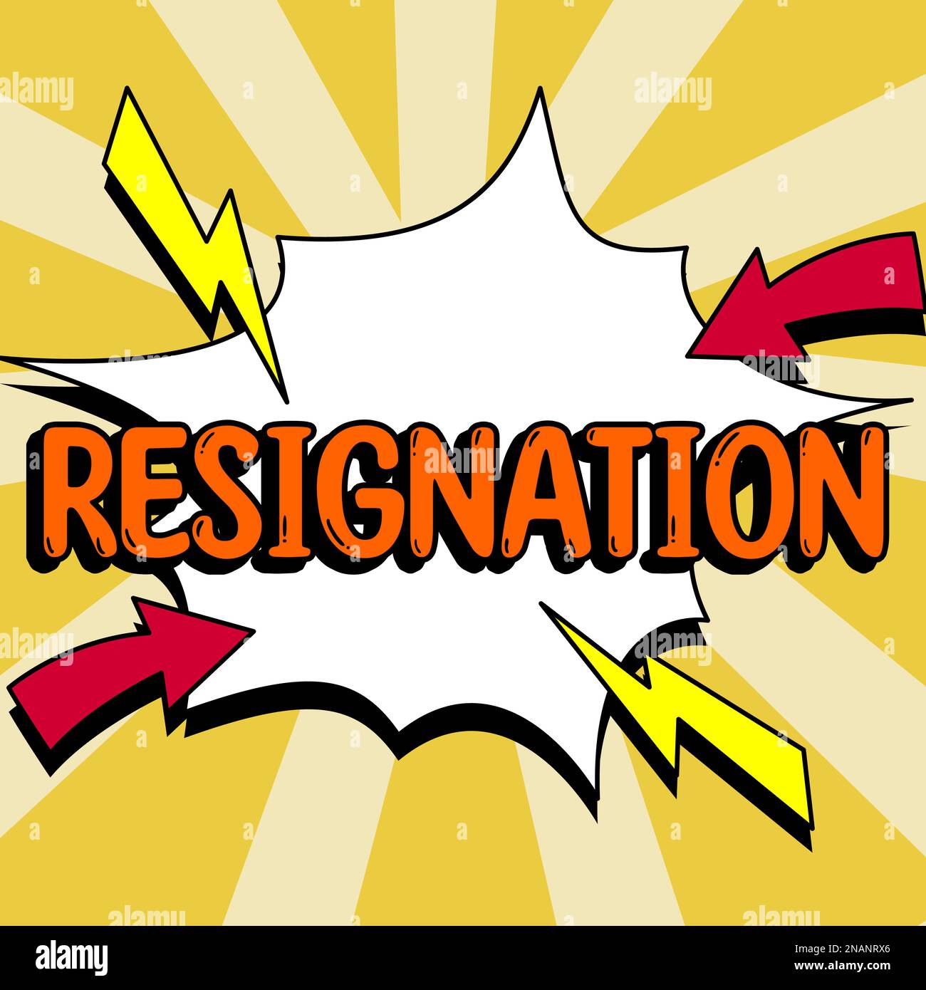 Handwriting text Resignation. Internet Concept act of giving up working ...