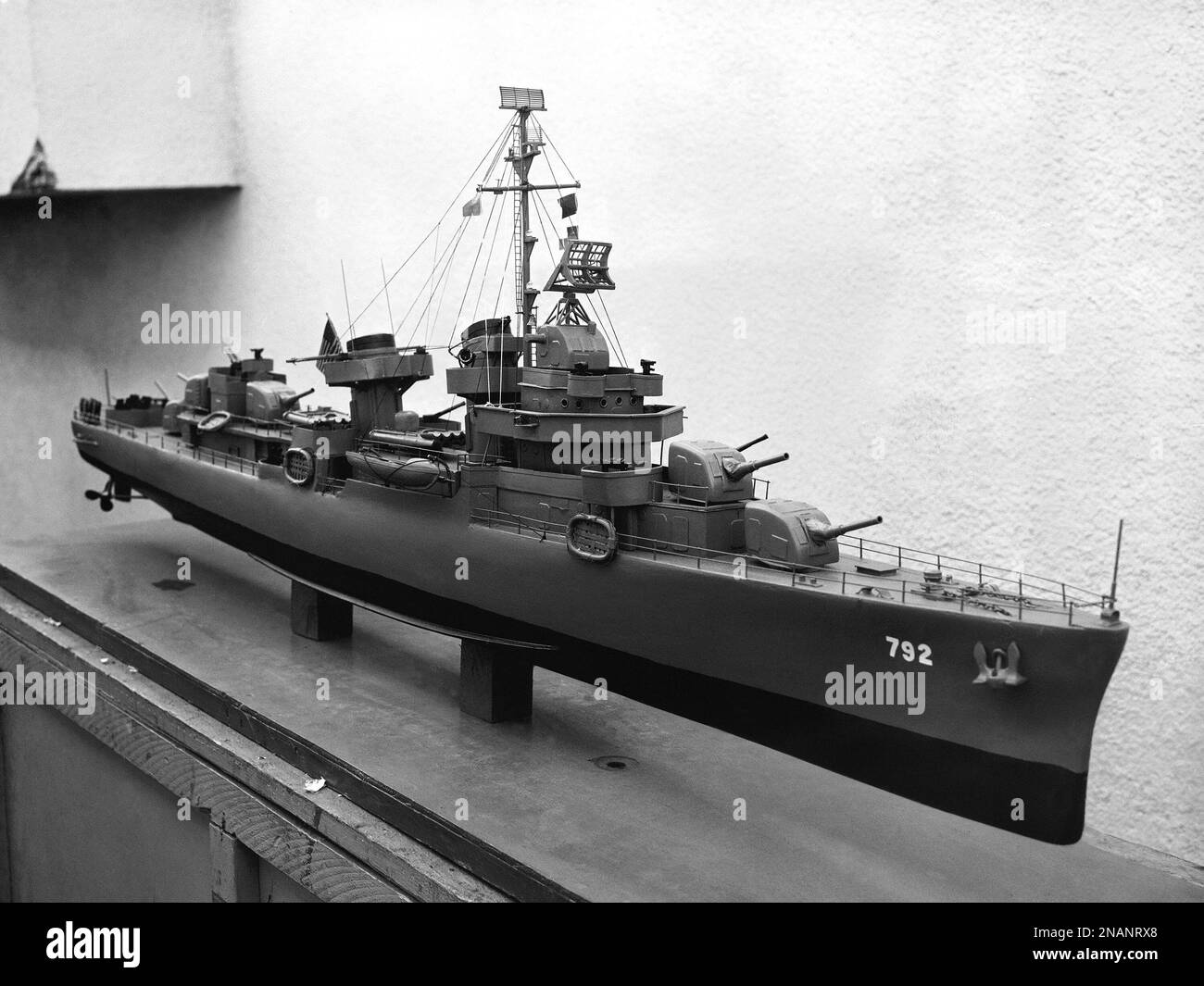 A model of the U.S.S. Callaghan, 2,100-ton destroyer of the Fletcher ...