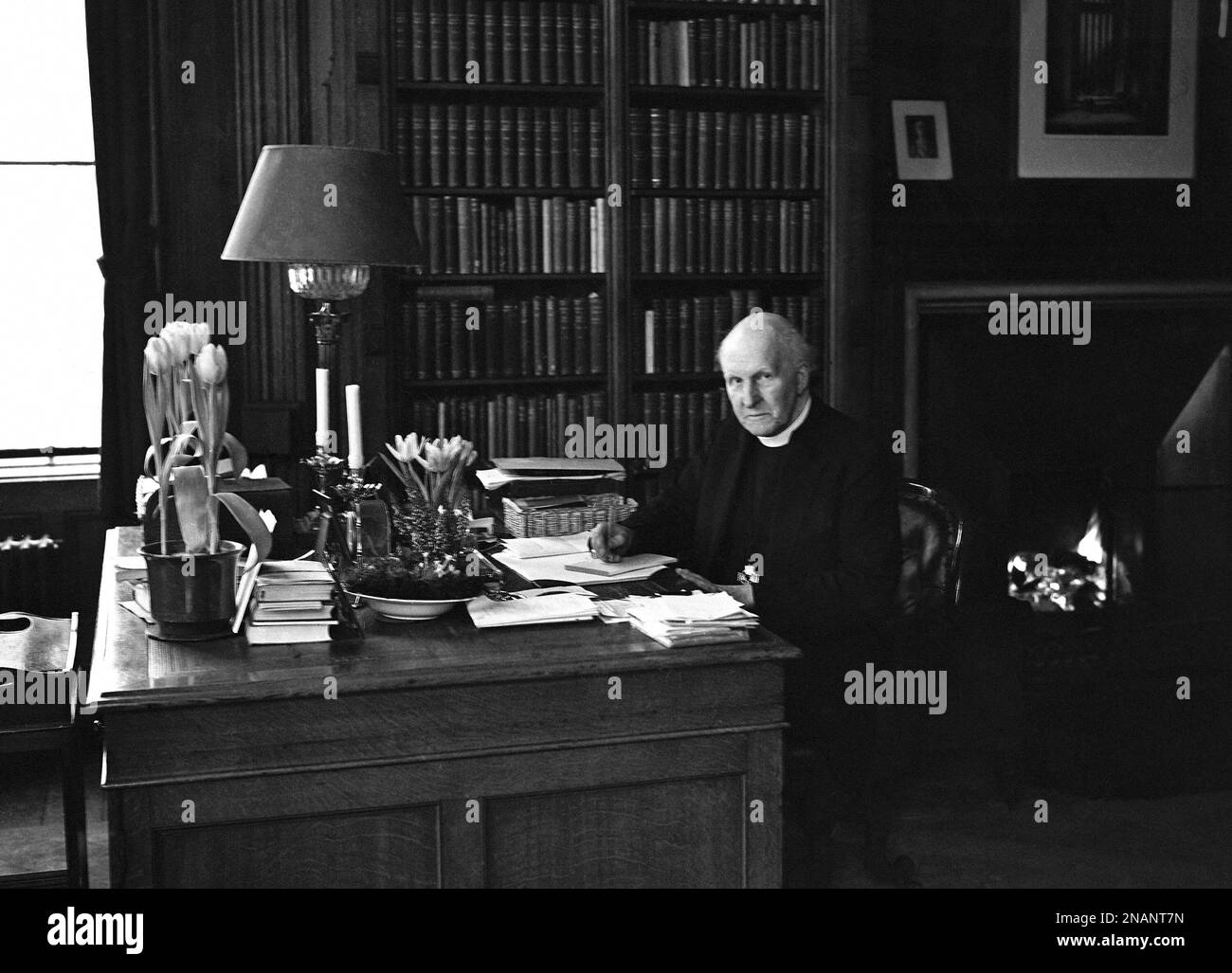 Dr. Cosmo Gordon Lang the Archbishop of Canterbury in his private study ...