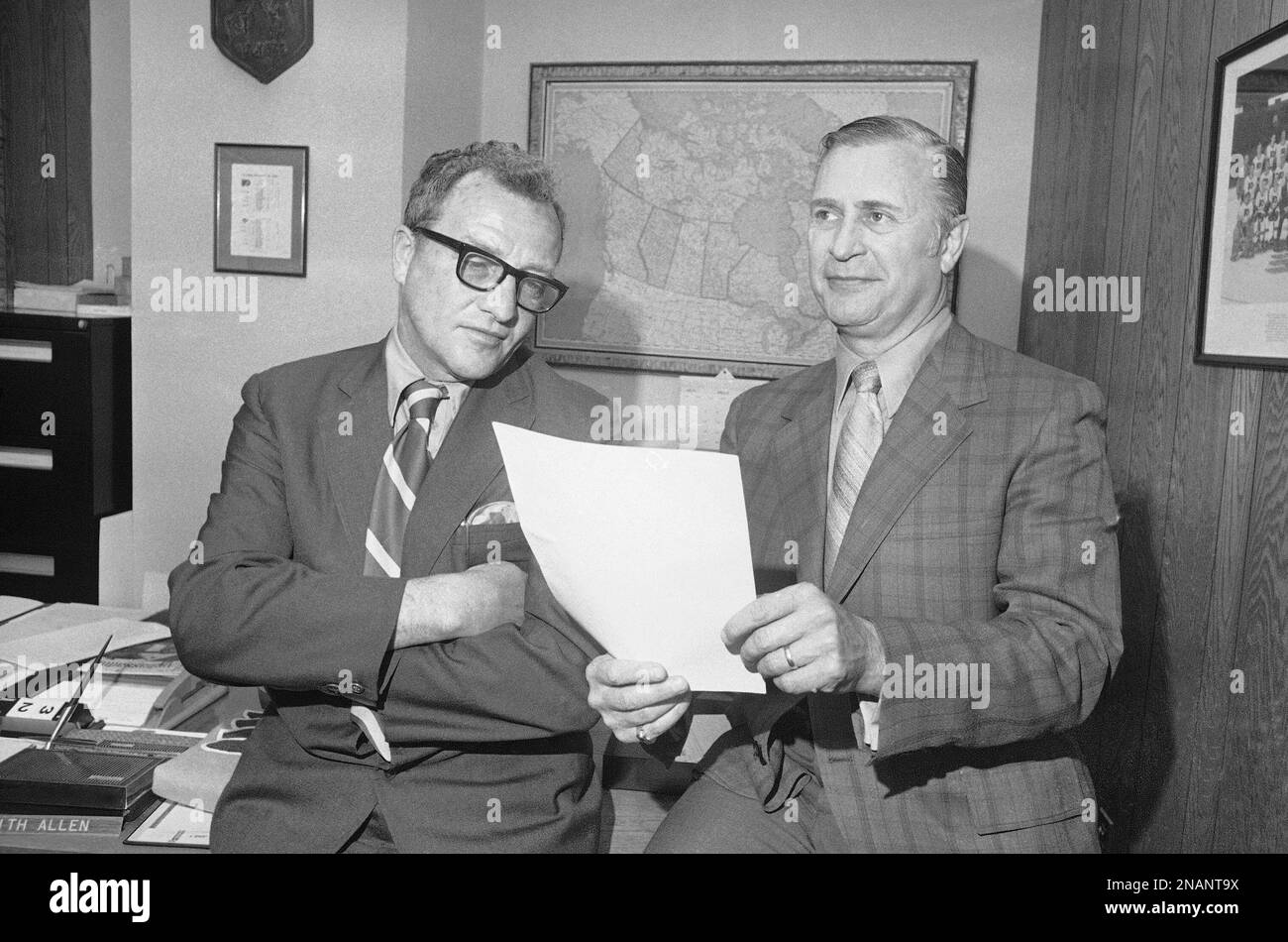 Fred Shero, coach of the Omaha Knights of the Central Hockey League ...