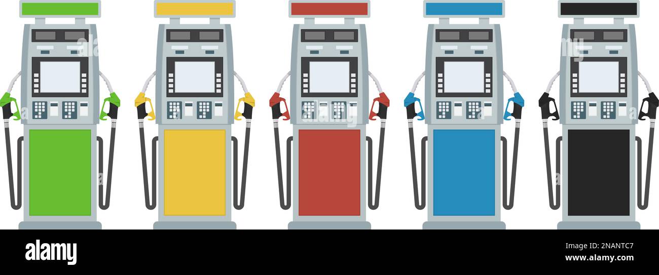Set of car filling station in a flat design Stock Vector Image & Art ...