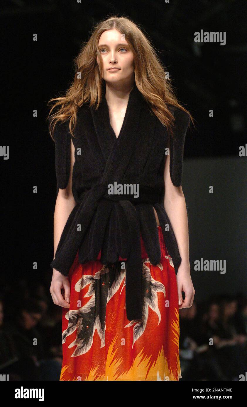 A model wears an outfit by the fashion designer Eley Kishimoto at their ...