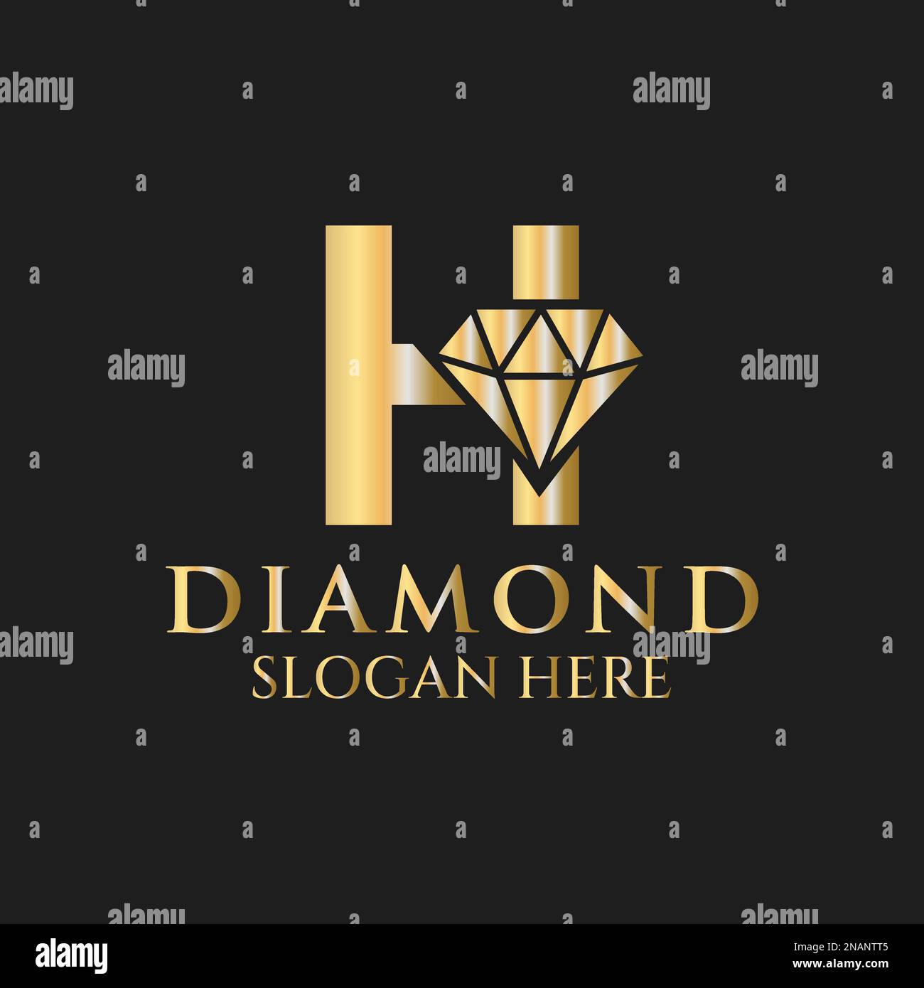 Letter H Diamond Logo Design. Jewelry Logo With Diamond Icon Vector ...