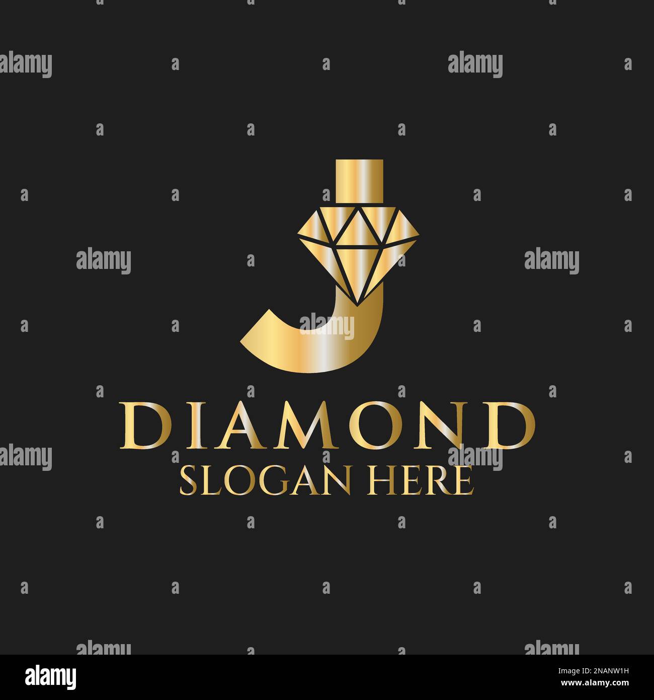 Letter J Diamond Logo Design. Jewelry Logo With Diamond Icon Vector ...