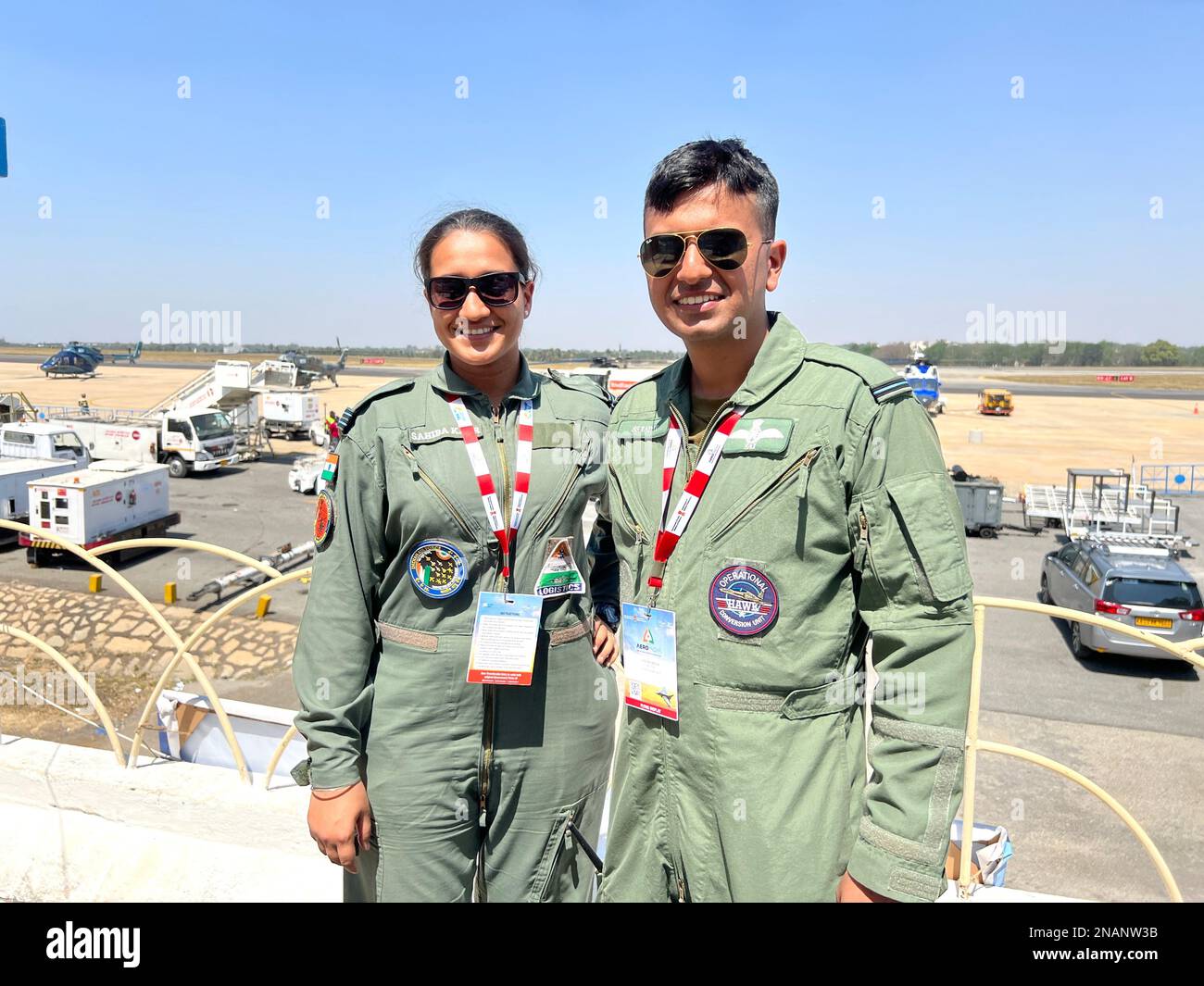 Bengaluru, India. 13th February 2023, Flying Officers pose in front of ...