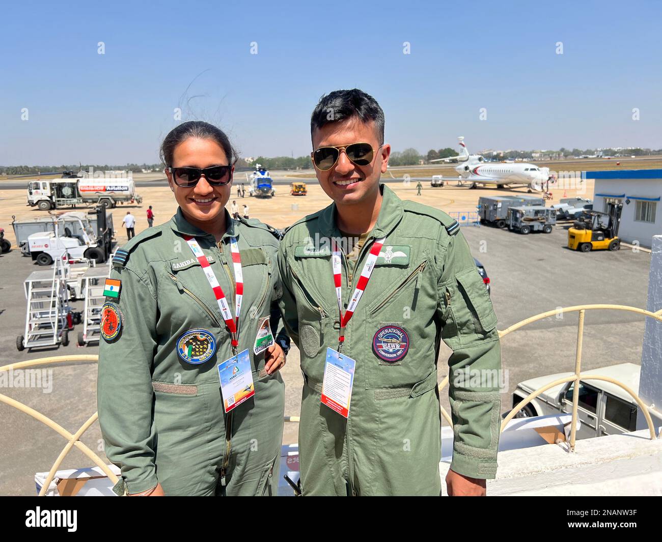 Bengaluru, India. 13th February 2023, Flying Officers pose in front of ...