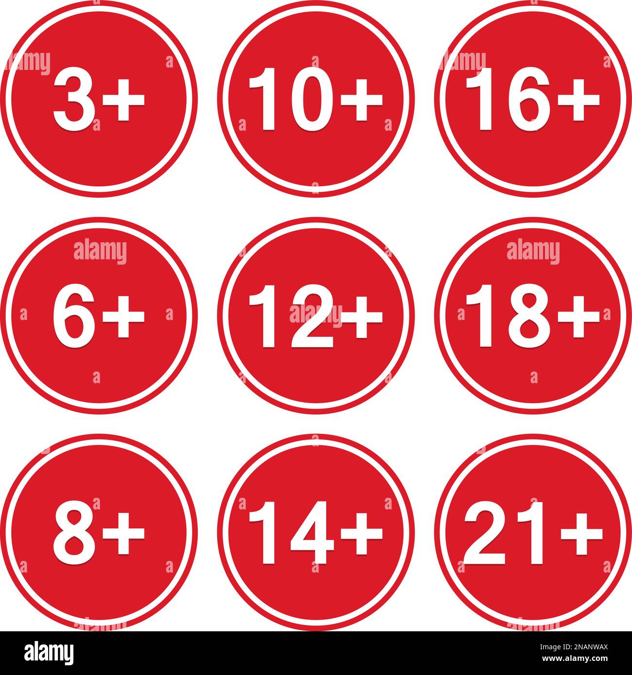 Set of age restrictions icons. Vector illustration Stock Vector Image ...