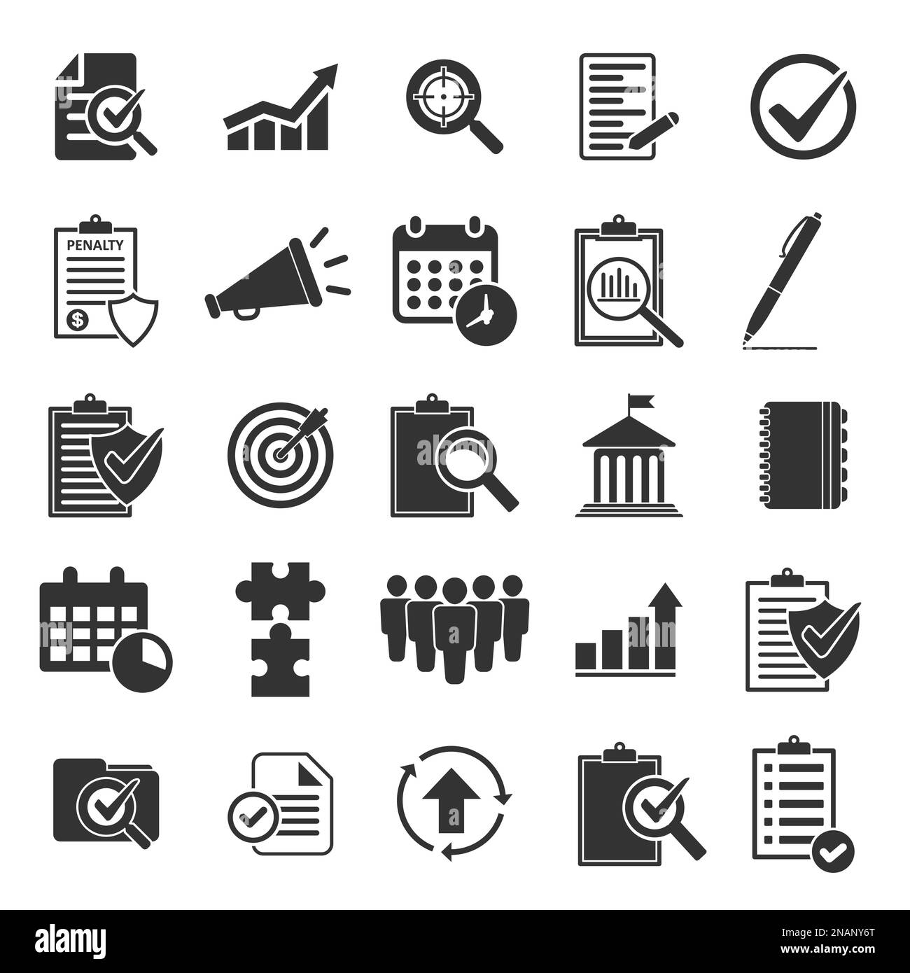 Set of business and audit icons in simple design. Vector illustration ...