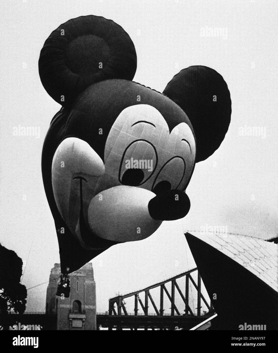 The famous Disneyland character Mickey Mouse in the form of a balloon ...