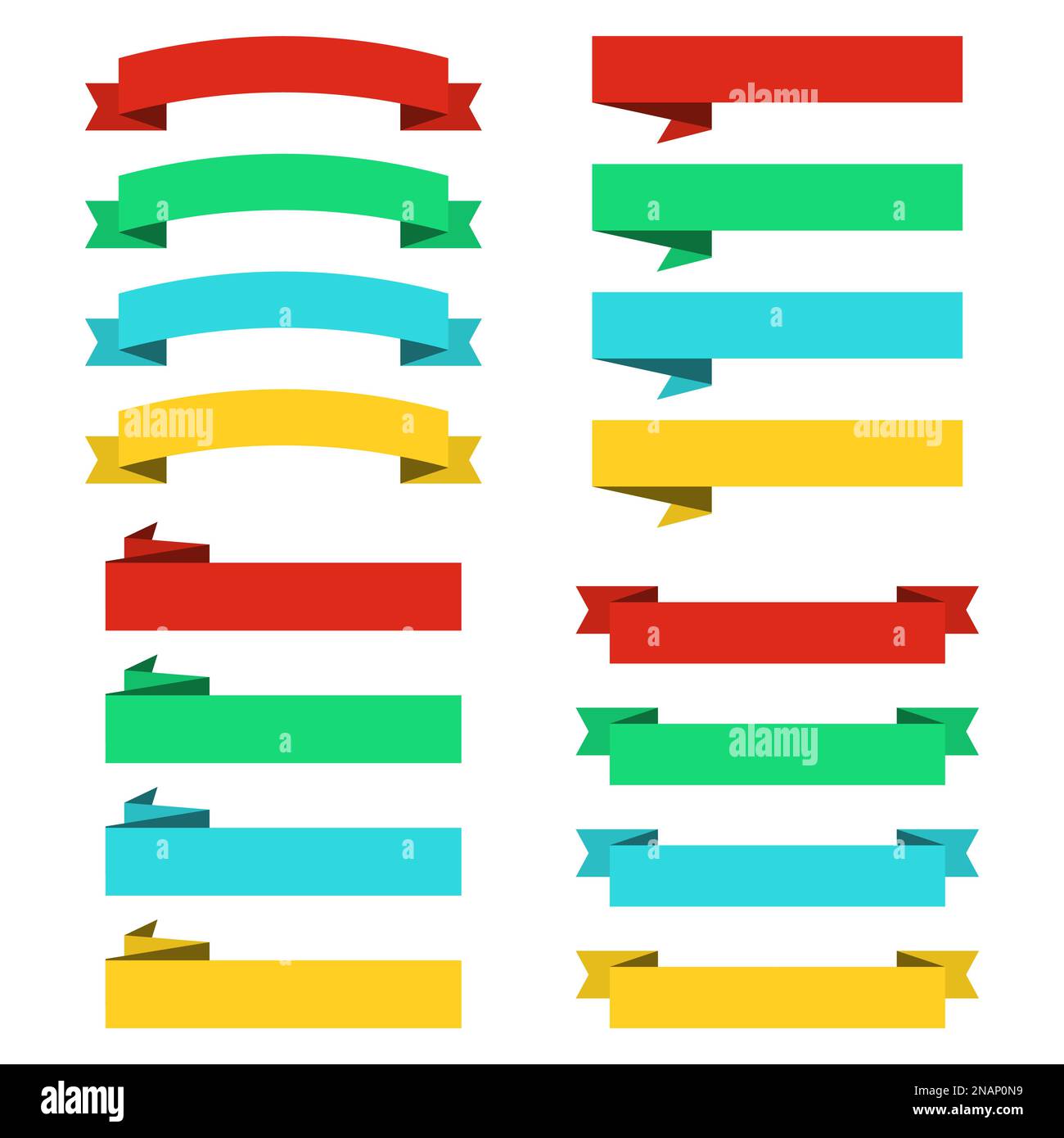 Set of flat ribbons banners. Ribbons in flat design Stock Vector Image ...