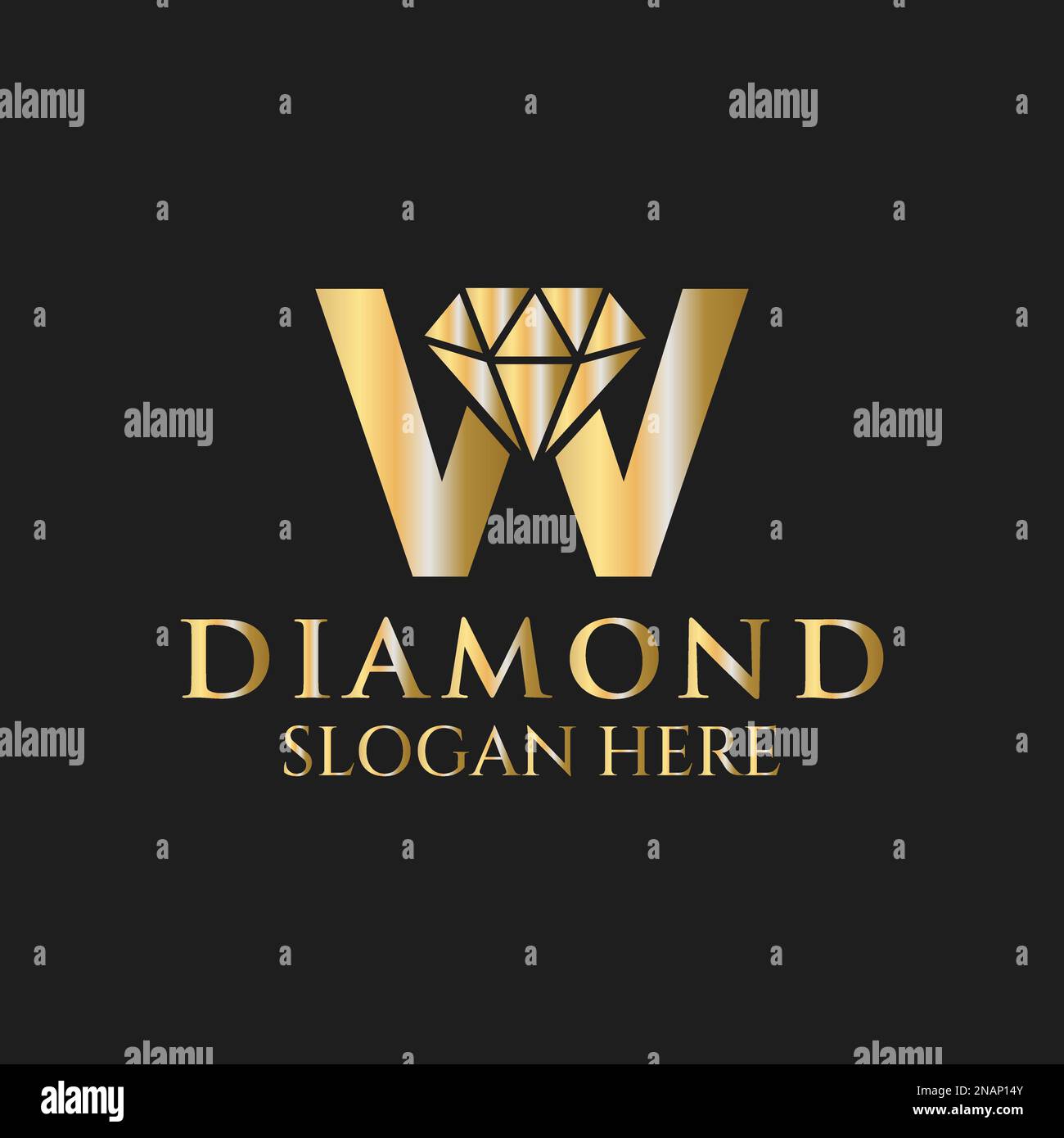 Letter W Diamond Logo Design. Jewelry Logo With Diamond Icon Vector ...