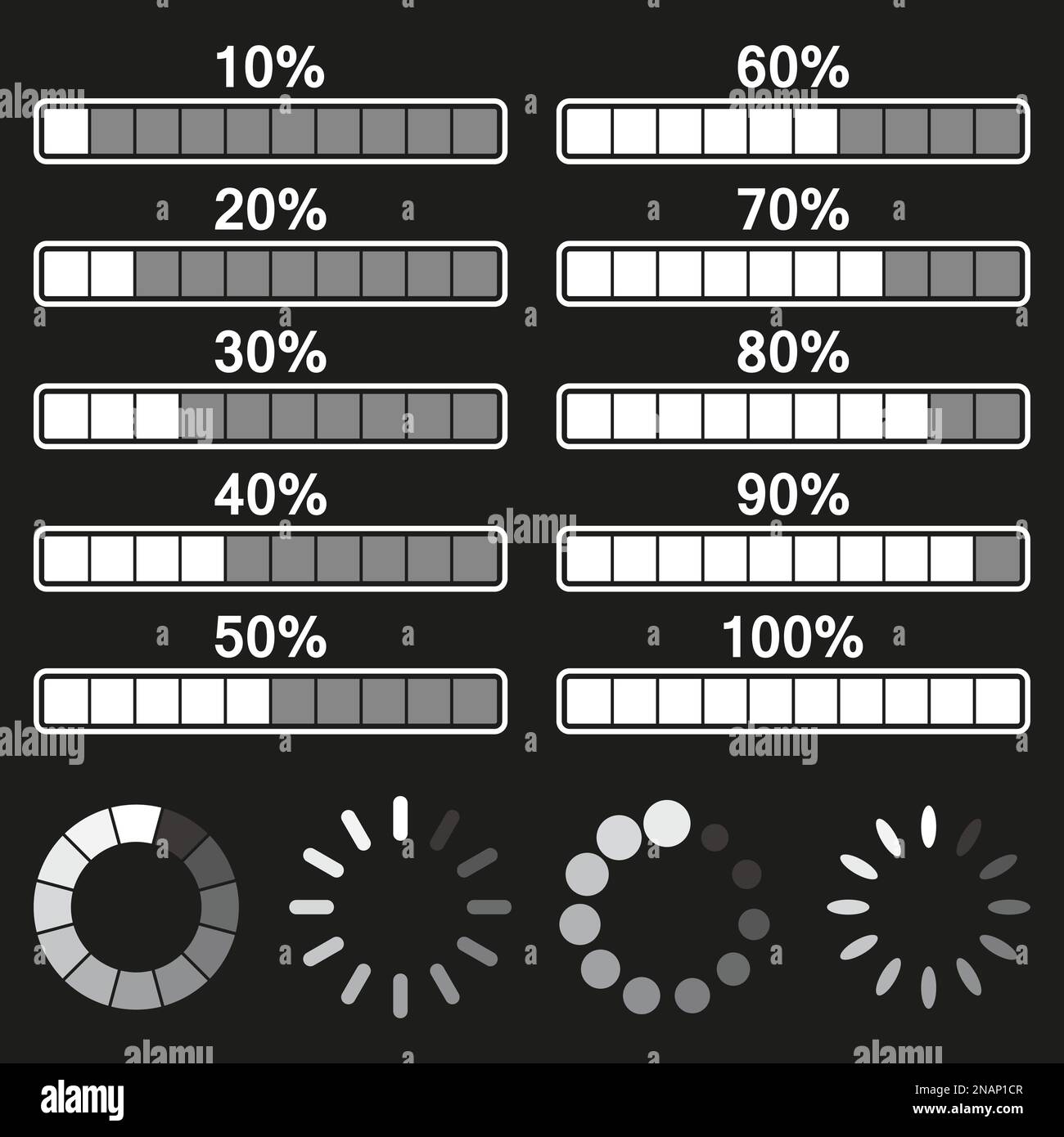 Set of loading bar icons. Vector illustration Stock Vector Image & Art - Alamy