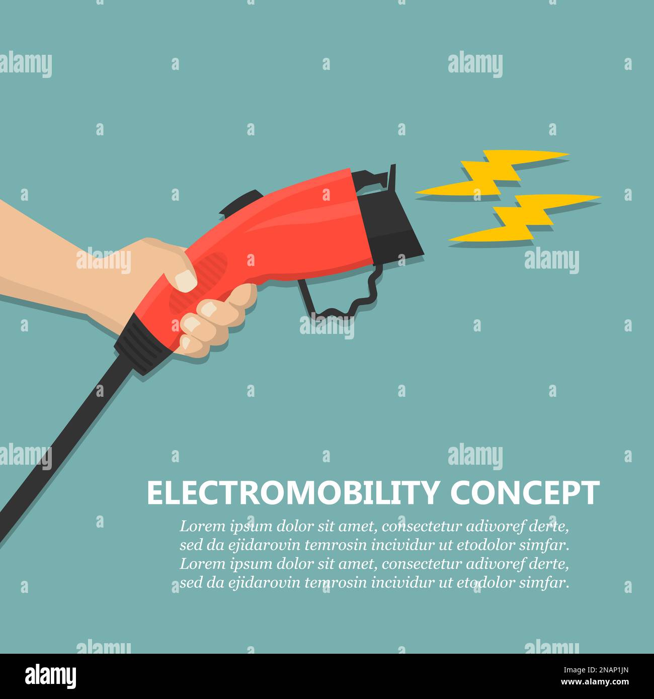 Hand holding charging plug for electric car charging station Stock ...