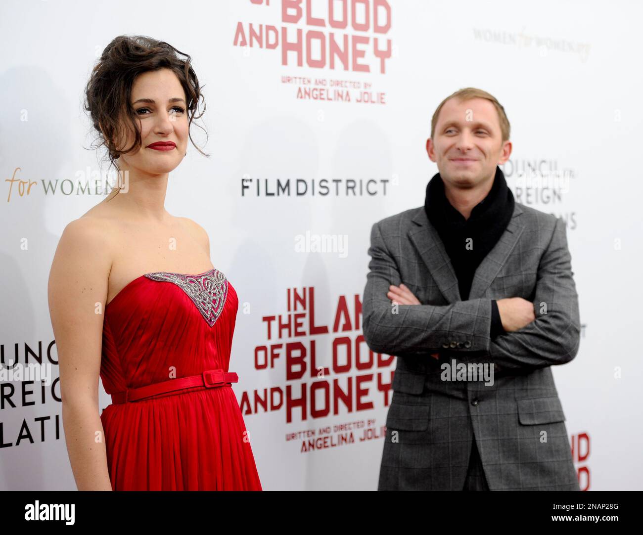 Actress Zana Marjanovic and actor Goran Kostic attend the premiere of ...
