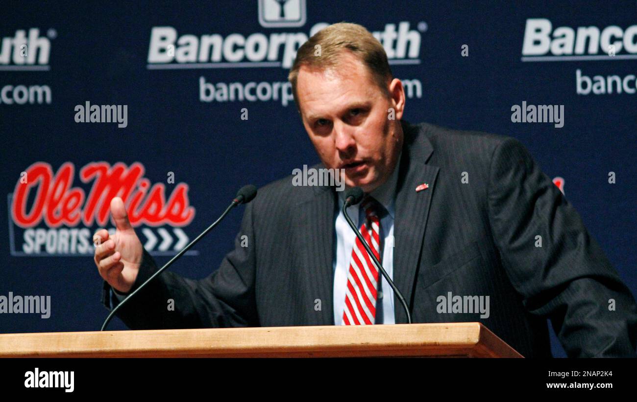 New Mississippi football coach Hugh Freeze answers reporters questions ...