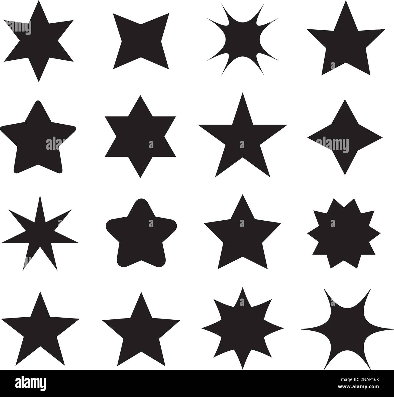 Set of different shape stars icons for design Stock Vector Image & Art ...