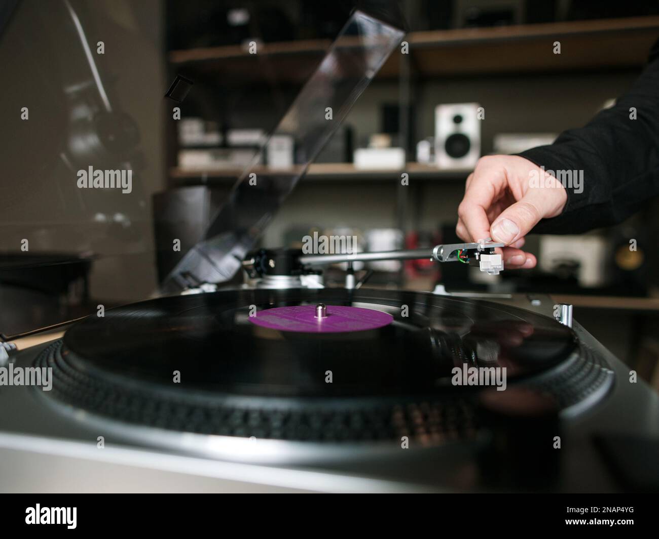 Vinyl record closeup. Retro musical shop Stock Photo - Alamy
