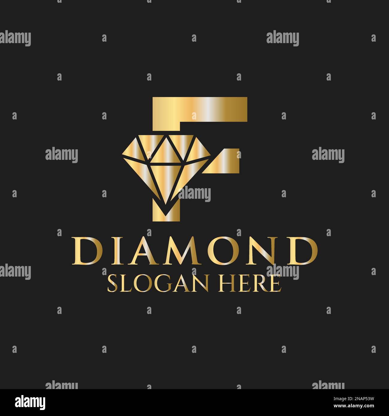 Letter F Diamond Logo Design. Jewelry Logo With Diamond Icon Vector ...