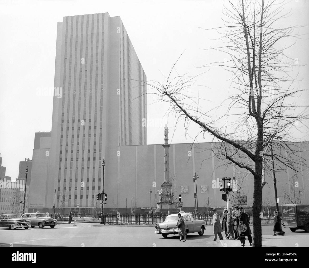The New York Coliseum at Columbus Circle in New York City is shown ...