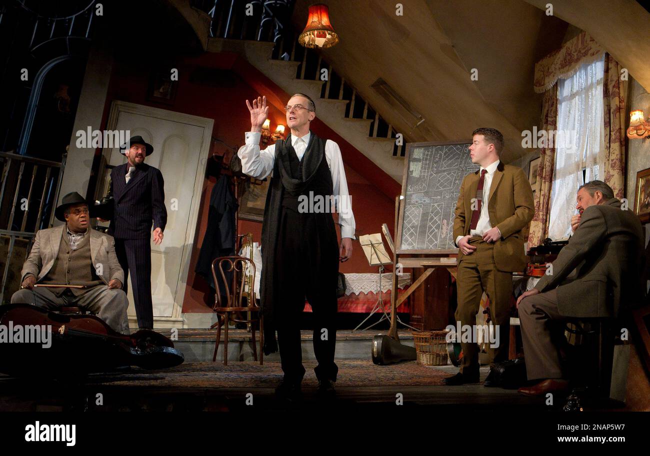 British actors, from left, Clive Rowe who plays One Round, Ben Miler ...