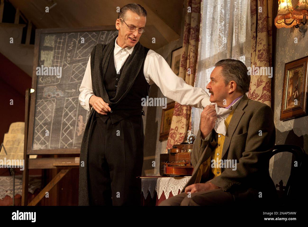 British actors, from left, Peter Capaldi who plays Professor Marcus ...