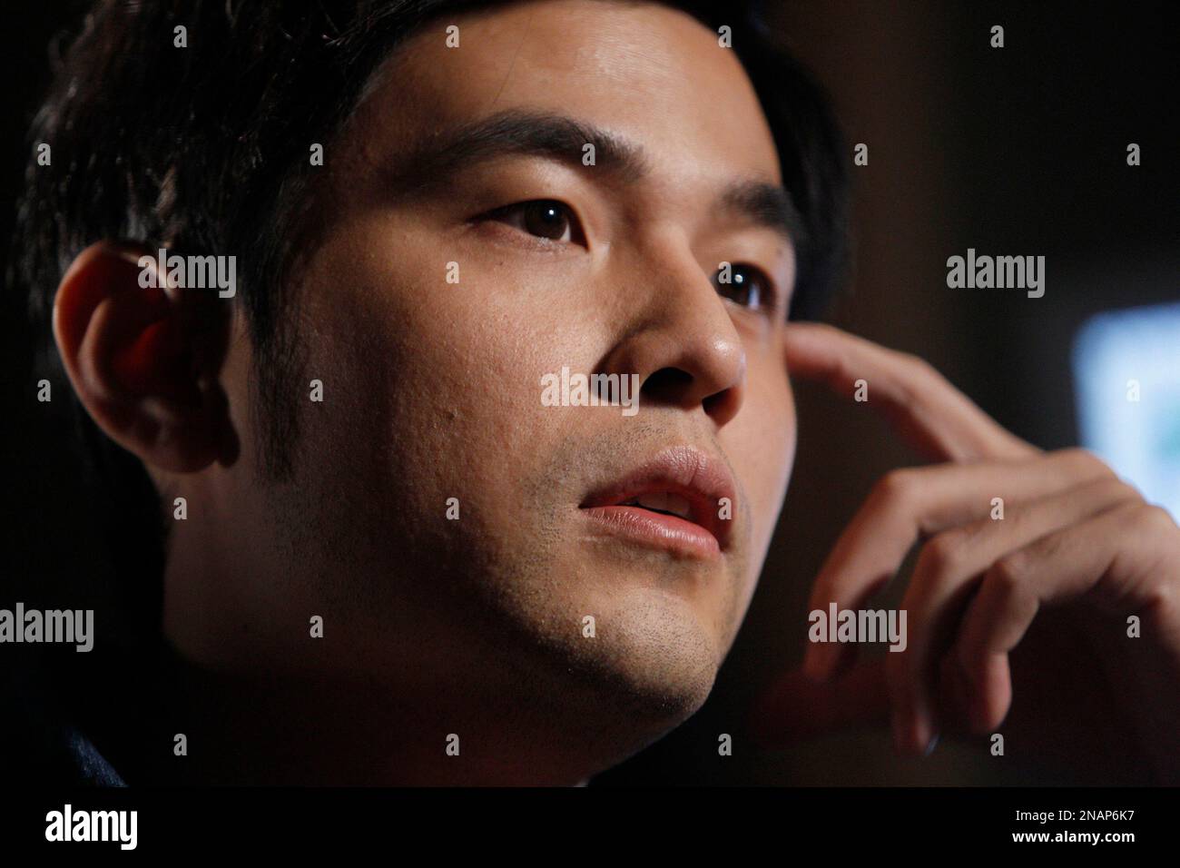 In this Thursday, Dec. 1, 2011 photo, Taiwan pop star Jay Chou speaks ...