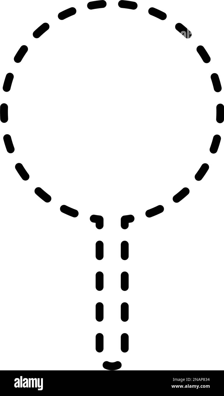 Tracing lines dotted tree outline shape for preschool and kindergarten ...