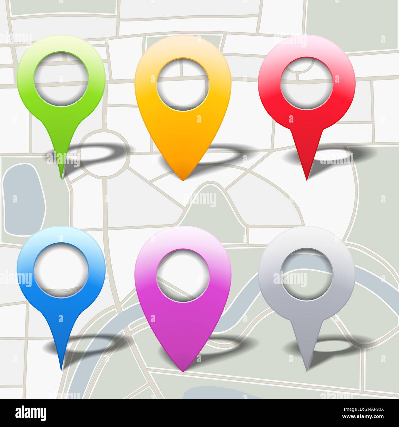 Map markers on the map, vector eps10 illustration Stock Vector Image & Art - Alamy