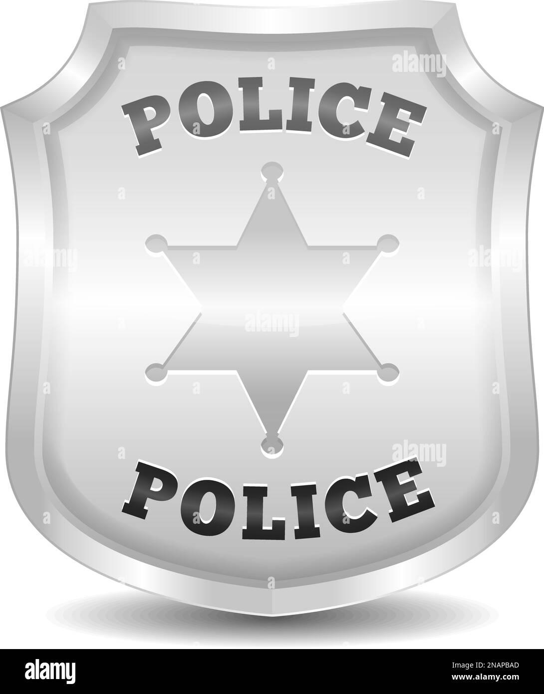 Silver police badge, vector eps10 illustration Stock Vector Image & Art ...