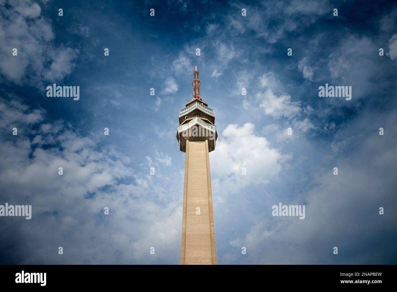 Picture of the Avala tower seen from the nearby forest. The Avala Tower ...