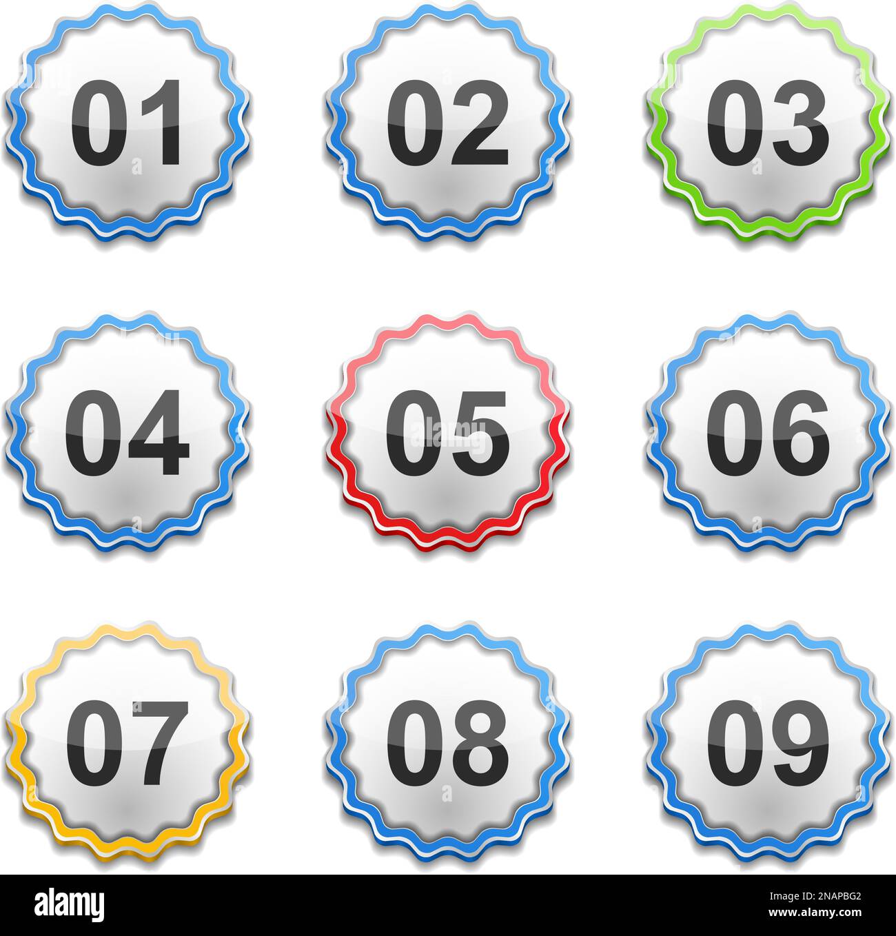 Set of labels with numbers, vector eps10 illustration Stock Vector ...