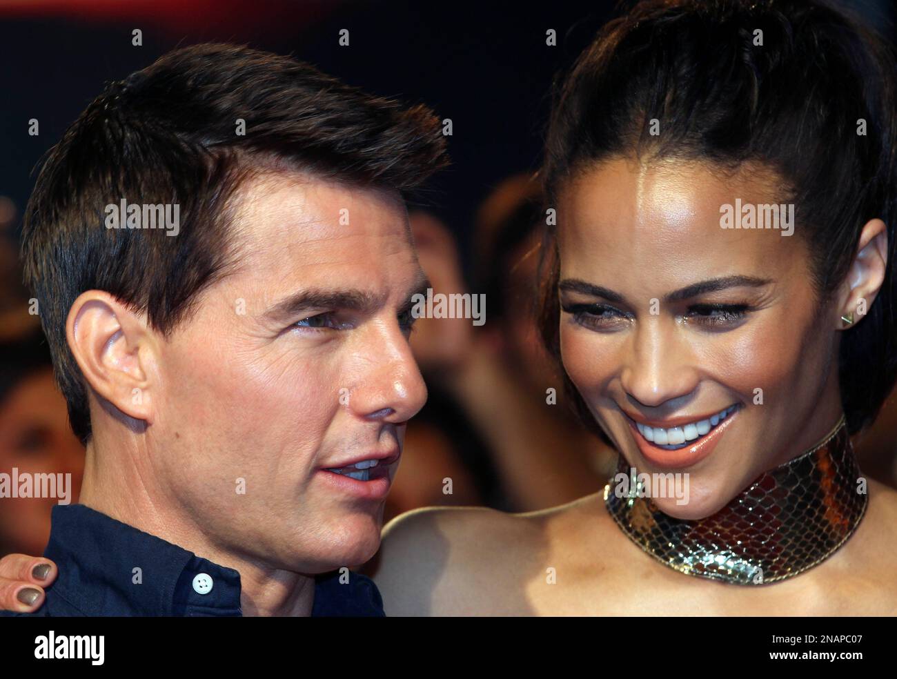 U.S. actor Tom Cruise, left and U.S. actress Paula Patton pose at a ...