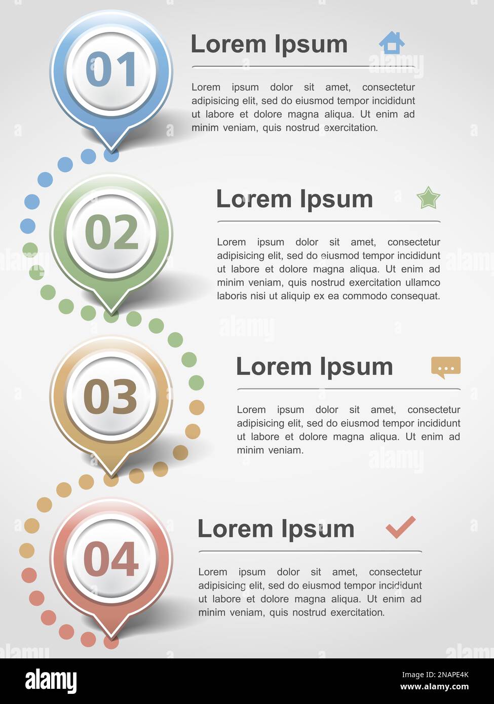 Modern inforgraphics design template with four elements, vector eps10 ...