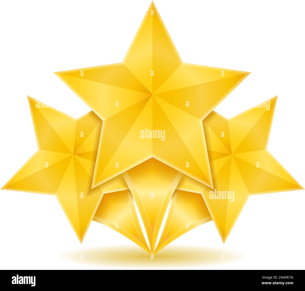 Three golden stars, vector eps10 illustration Stock Vector Image & Art ...