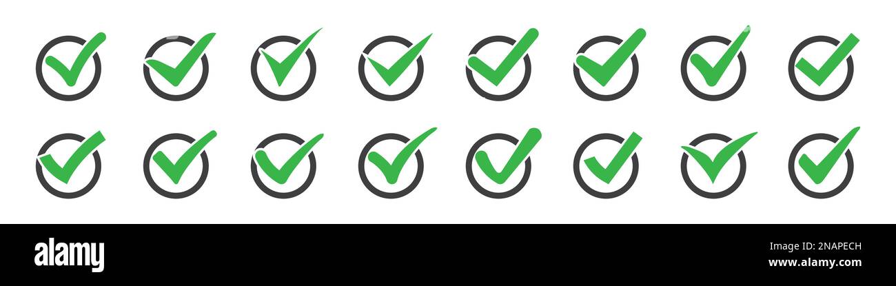Set of check marks or ticks icons Stock Vector Image & Art - Alamy