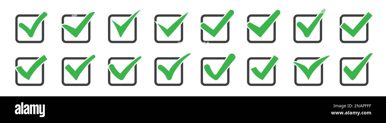 Set of check marks or ticks in boxes Stock Vector Image & Art - Alamy