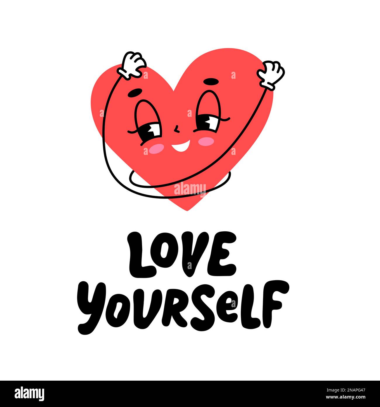 Love yourself quote. Self-care. Text love yourself Care. Happy heart ...