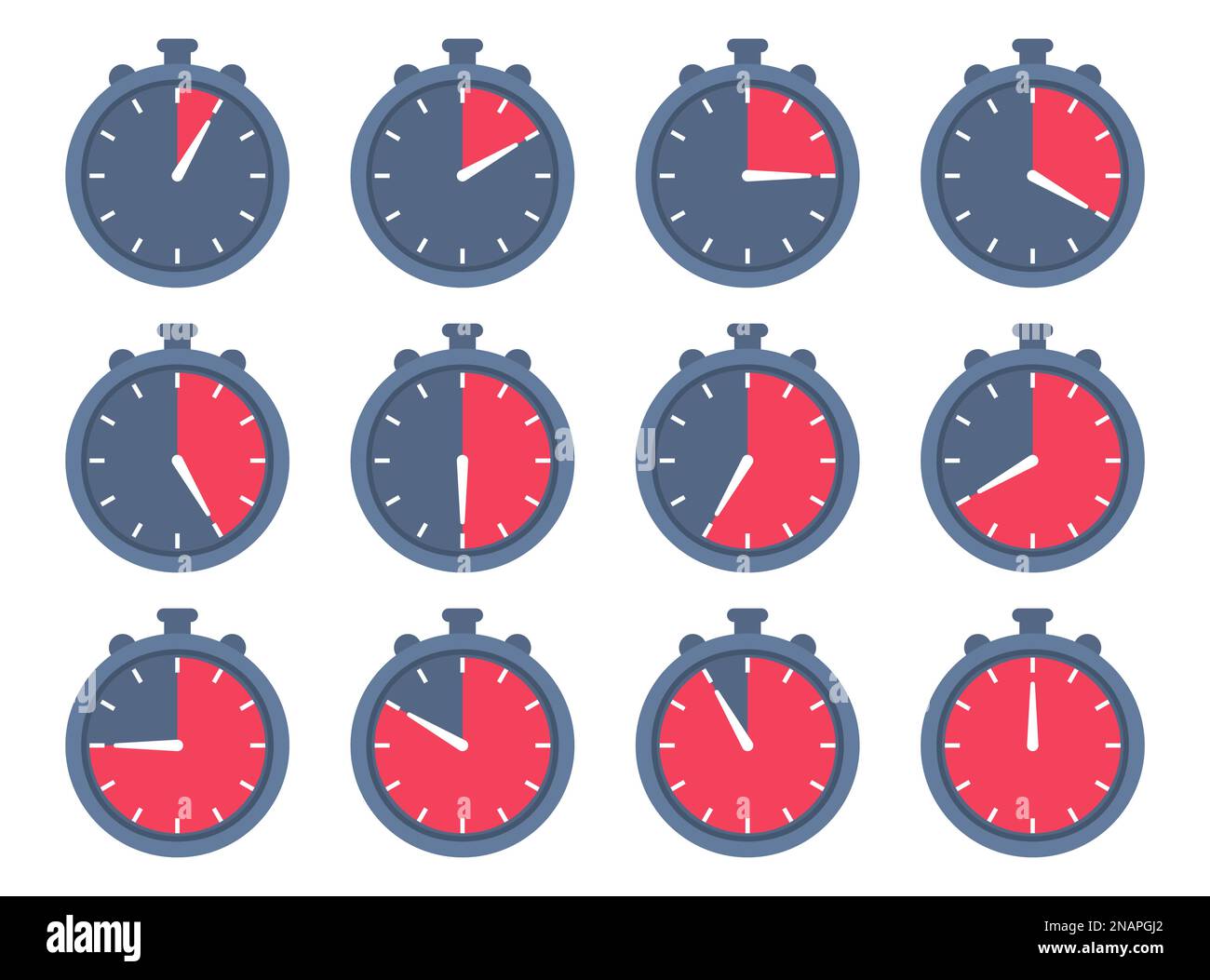 Set of stopwatch, timer icons in a flat design Stock Vector Image & Art ...